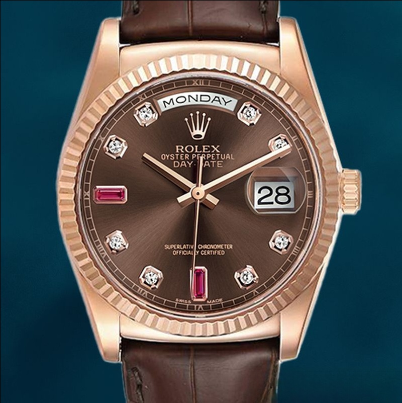 Replica watch,Rolex Day-Date 36mm 118135-0022 Men’s Brown Dial ...